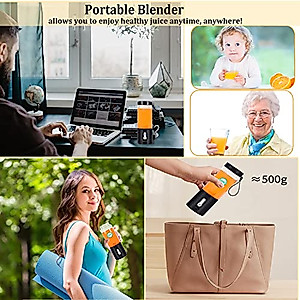 Portable Blender for Shakes and Smoothies, Upgraded 18Oz Portable Blenders with 6 Blades and Type-C Rechargeable, Fruit Veggie Juicer Electric Mini Portable Mixer Cup for Travel Sports Kitchen (Black)