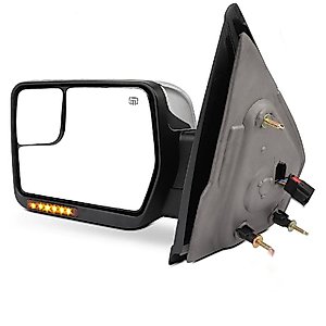 SCITOO Towing Mirrors fit for 2004-2014 for Ford for F-150 Blind Spot Mirror Power Heated Chrome Puddle Signal Double Glass (Driver Side)