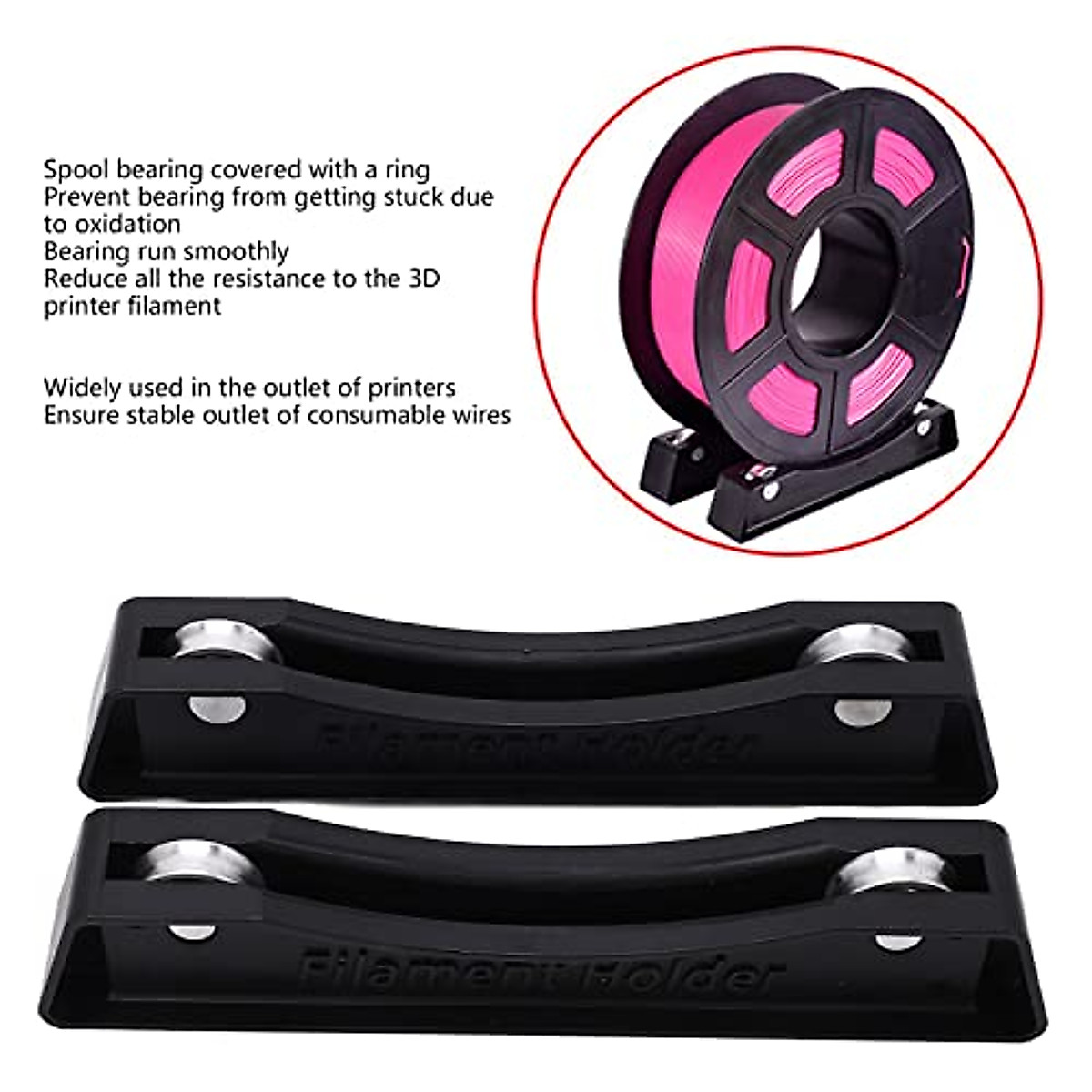 ABS Rolls Stand Holder, Better Adhesion Pre Assembled Reduce Resistance Stable Adjustable 3D Printer Filament Stand Holder Spool Oxidation Resistant for Outlet