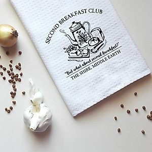 LOTR Movie Inspired Kitchen Decor But What About Second Breakfast Club Kitchen Towel Dish Towel Tea Towel (Second Breakfast Towel)