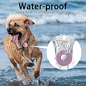 Airtag Dog Collar Holder (2 Pack) with Buffering Dots, Waterproof Pet Collar Case for Apple Air Tag GPS Tracker, Air Itag Holder Cover,Fits Most Collars (Pink) …