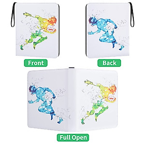 HESPLUS Football Card Binder with Sleeves, 900 Pockets Football Trading Card Holder, Sports Cards Storage Organizer for Football Basketball Baseball or Gaming Trading Cards with 50 Removable Sleeves