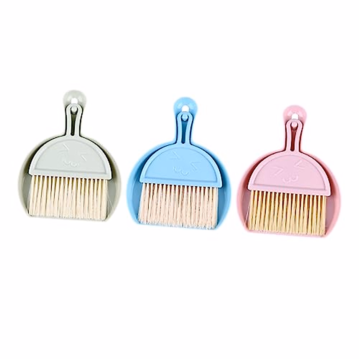 KOMBIUDA 3 Sets Desktop Fan Broom Mini Sweeper Multi Functional Cleaning Brush Sweeper Broom Table Crumb Brush Computer Keyboard Mini Broom Keyboard Cleaning Brush Mini Hand Broom Mini Desk