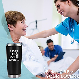 Broken Arm Gifts For Kids Men Women - Funny Get Well Soon Knee Surgery Gift - Break A Leg Theater Gifts - I Do All My Own Stunts Tumbler 20 Oz - I'M Broken Stainless Wellness Gifts - Hospital Gifts