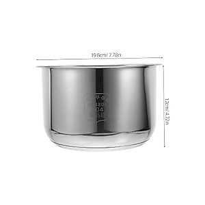 UTHCLO Rice Cooker Liner Instants Pot Inner Oven Electric Cooker Liner Pot Tiger Rice Cooker Pot Cooking Pot Inner Rice Maker Accessories Rice Cooker Small Stove Stainless Steel Silver