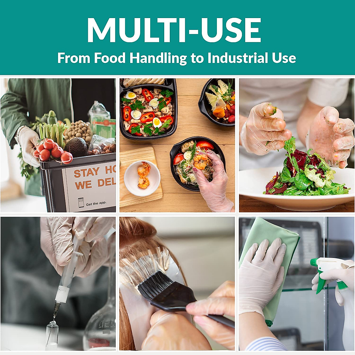 Klex Disposable Heavy Duty Vinyl Gloves Latex Free Powder Free, BPA Free Medical Grade Disposable Glove, Medium M, 1000 Count