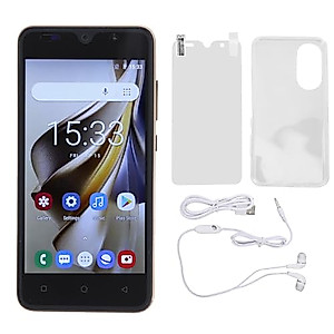 gernie Android 12 Unlocked Cell Phone, 5 Inch 1440x3040 Display 4GB RAM 32GB ROM MTK6580M Ultra Slim Smartphone 6800mAh Battery Dual SIM Mobile Phone with 5MP 8MP Camera for Kids (Gold)