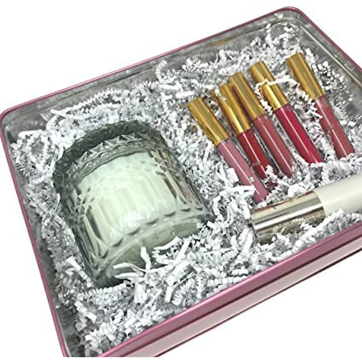 YOUZEY Crinkle Cut Paper Shred Filler - Beautiful Gift Box Filler - Great for Gift Wrapping & Basket Filling - Box Confetti Shredded - Box Stuffing - White & Silver(Small)