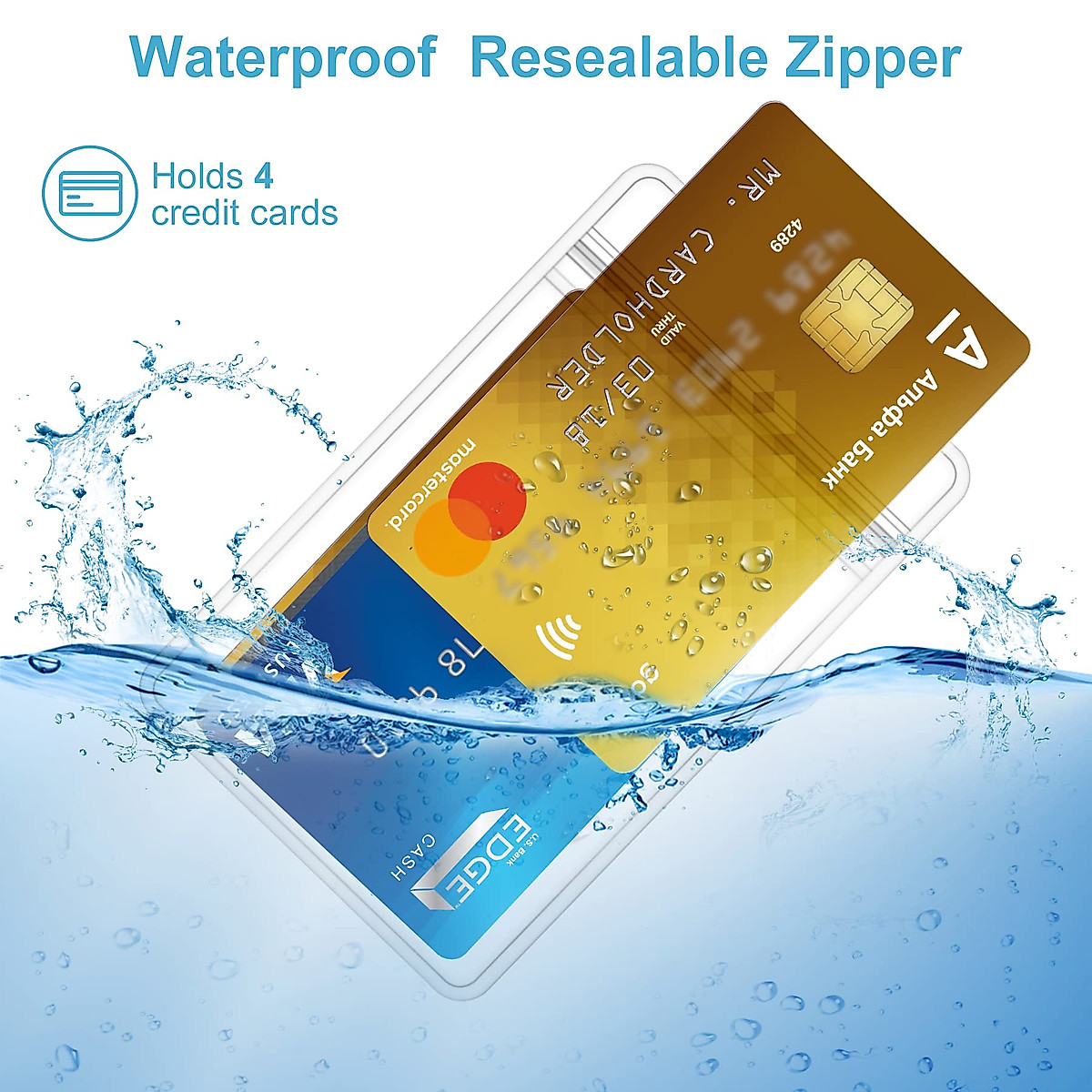 ABEYATH 10Pcs Extra Thick ID Card Name Badge Holder Heavy Duty Waterproof Clear Plastic PVC Vertical Sleeve Pocket Resealable