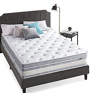 ZINUS 14 Inch Green Tea Cooling Gel Memory Foam Hybrid Mattress / Pocket Innersprings for Motion Isolation / Edge Support, King, White