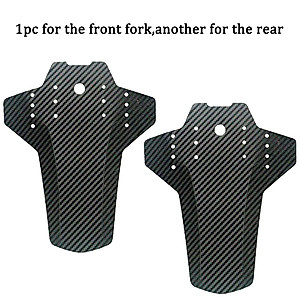 1 Pair Mountain Bike Fender Mud Guard,XINBOUS Adjustable Carbon Fiber MTB Bicycle Mudguard Front + Rear MTB Fender Set Compatible with 20"/24"/26"/27.5"/29" Mountain Bike Mud Guards