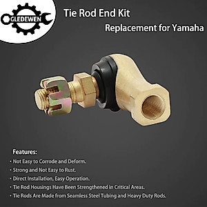 Tie Rod End Kit, Compatible With 2000-2012 Yamaha Big Bear 400, 2003-2006 Kodiak 400/450, 07-12 Grizzly 350/400 / 450, 04-06 Bruin 350, 06-10 Wolverine 350/450 Ball Joint Set ATV UTV Accessories