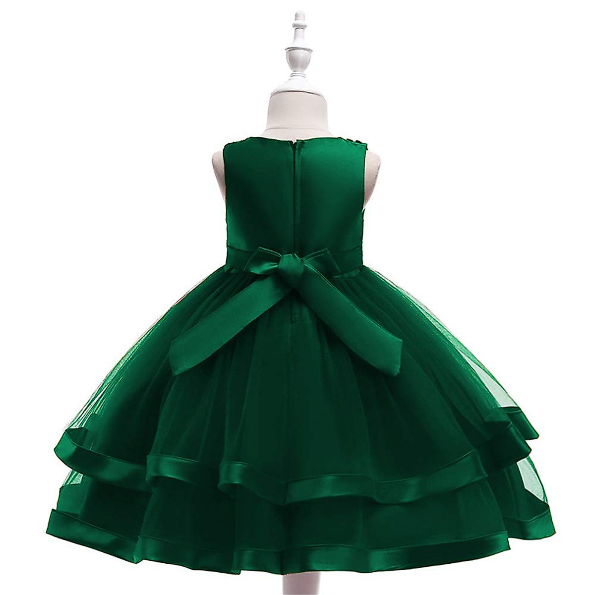 COMISARA Toddler Baby Flower Girl Dress Little Kids Birthday Prom Pageant Wedding Bridesmaid Party Performance Fancy Formal Princess Ball Gown Dresses Size 12M 18M (Green 80)