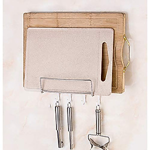 DRNKS Pot Rack Multifunctional Pot Lid Rack Kitchen Household Punch-free Wall-mounted Knife Holder Stainless Steel Storage Shelf Applicable to kitchen stove (Color : Pot cover+knife holder)