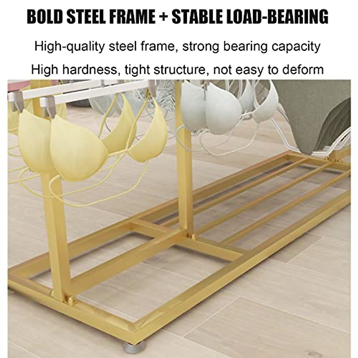 Clothes Retail Heavy Duty Metal Hanging Garment Racks, Clothing Store Metal Hanger Storage Shelves Double Sided Display Stand, Underwear/Bra/Swimsuit/Sock Organizer Shelf, Jewelry Holder