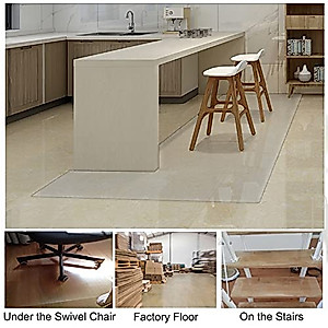 MM MELISEN Glass Floor Mat for Office Chair, Transparent Plastic Non-Skid Waterproof Floor Runners, Indoor/Outdoor Hard Flooring Runner, Heavy Duty Protector, Easy to Cut (55.1x 98.4in/140cm x 250cm)