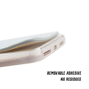 Obbii Metallic Gold PU Leather Card Holder for Back of Phone with 3M Adhesive Stick-on Credit Card Wallet Pockets for iPhone and Android Smartphones (Silver)