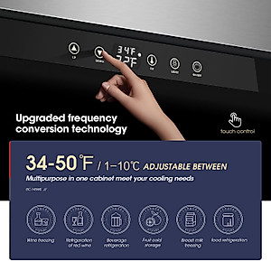 Vesgolden 24/in Beverage Refrigerator Cooler - 180 Can Capacity - Stainless Steal With Built In Mini Fridge and Glass Door. Cool your Soda, Beer, and Beverages to 37F BJ-145WS