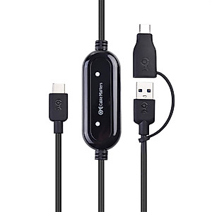 Cable Matters USB C Transfer Cable, USB C Data Transfer Cable in 6.6 ft - Easy Computer Sync Software Key Included, Works with Thunderbolt 4, Compatible with PCMover for Windows 11/10/8/7/Vista/XP
