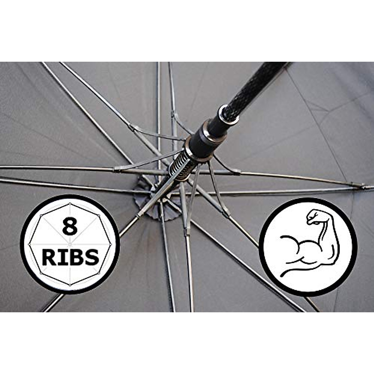 COLLAR AND CUFFS LONDON - Windproof EXTRA STRONG - StormDefender City Umbrella - Vented Double Canopy - Auto - Reinforced Frame with Fiberglass - Solid Wood Hook Handle - Black