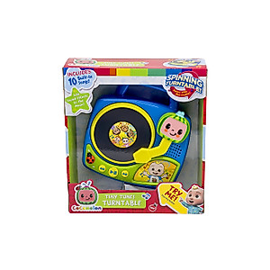 eKids Cocomelon Toy Turntable for Toddlers with Built-in Nursery Rhymes and Sound Effects for Fans of Cocomelon Toys
