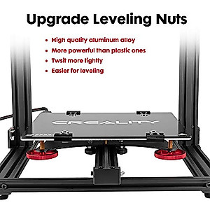 Comgrow Creality 4Pcs Metal Leveling Nuts and Springs Upgraded Set for Ender 3/3 Pro/3 V2/Ender 3 Neo/Ender 3 V2 Neo/Ender 3 S1/Ender 3 S1 Pro Ender 5 Plus/CR 10 Series 3D Printer Bed Staying Level