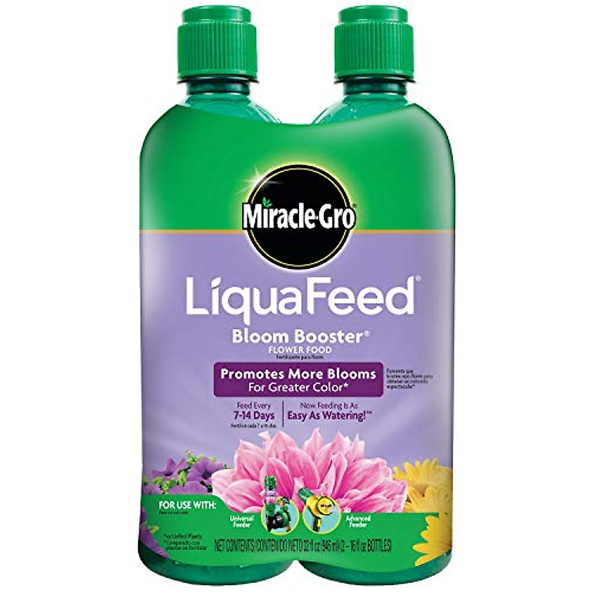 Miracle-Gro LiquaFeed All Purpose Plant Food Advance Starter Kit and Bloom Booster Flower Food Bundle: Feeding as Easy as Watering