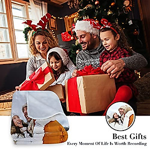 Custom Blanket With Photos Text Personalized Flannel Throw Blanket Customized Picture Blankets for Kids Adult Mother Father Friends Lovers Pets Personalized Gifts Birthday Halloween Christmas 40*50 In