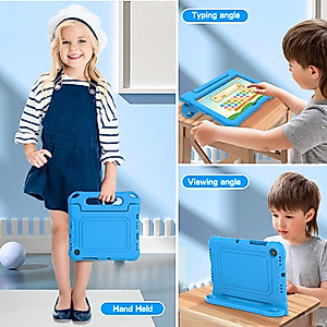 RTOBX Kids Case for Samsung Galaxy Tab A8 10.5 Inch 2022, Galaxy Tab A8 Case with Screen Protector, Shockproof Handle Stand Case for Samsung Galaxy Tab A8 10.5” 2022 (SM-X200/SM-X205/SM-X207), Blue