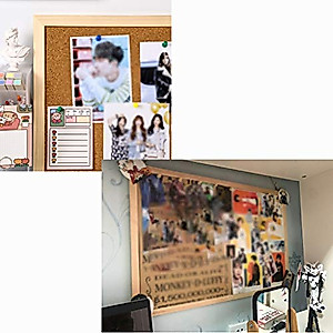 Cork Board Photo Wall, Office Cork Board Bulletin Board, Pushpin Board, Wall-Mounted Message Bulletin Board, 30 x 40 cm
