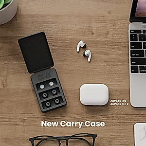 Foam Masters Memory Foam Ear Tips for AirPods Pro 1st & 2nd Gen | 3 Pairs | New Version 4.0 - Black Magic | Comfortable | Secure | Better Noise Cancellation | Replacement Buds (Assorted S/M/L, Black)