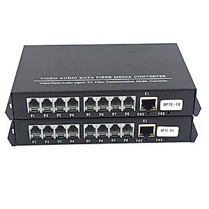 Primeda-telecom Telephone Extenders - 8 Channels PCM Voice Telephone over Fiber Optic up 20Km with 10/100Mbps Ethernet