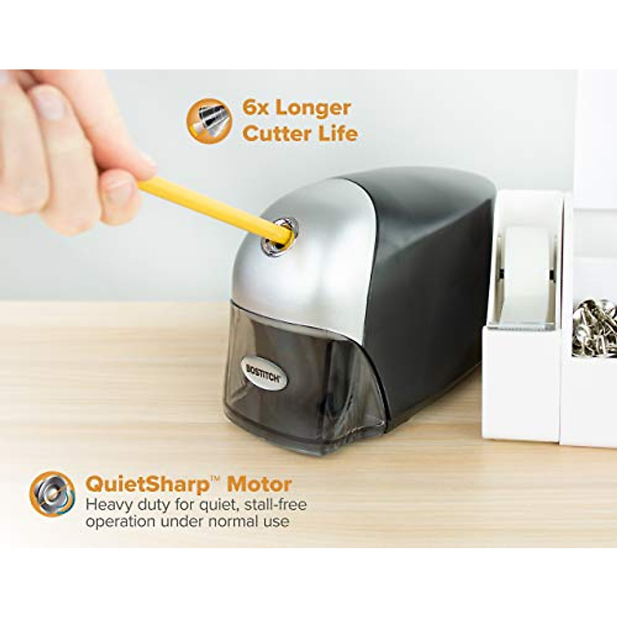 Stanley Bostitch Professional Electric Pencil Sharpener, Quiet Sharp, Long Lifetime