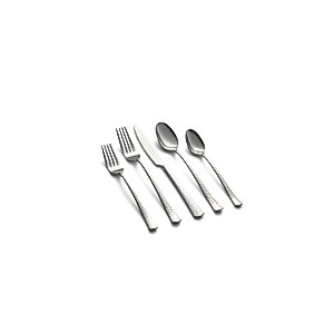 Cambridge Silversmiths Raegan Hammered Mirror 20-Piece Flatware Set
