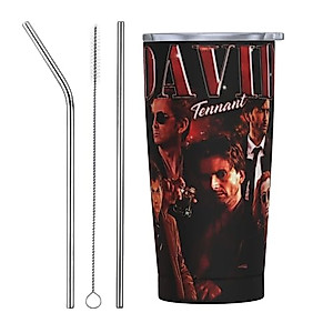 OAEWRE David Actors Tennant Stainless Steel Mug Insulated Tumbler Coffee Mugs with Lids and Straw Double Wall Vacuum Cup 20oz