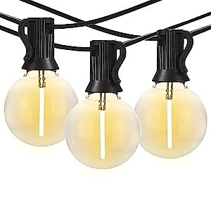 Banord 50FT G40 Globe String Lights, 2700K Waterproof Outdoor Lights with 26 Dimmable Plastic Bulbs, Shatterproof Patio Lights String, Porch Lights, Cafe Lights, Backyard Lights, E12 Screw Base