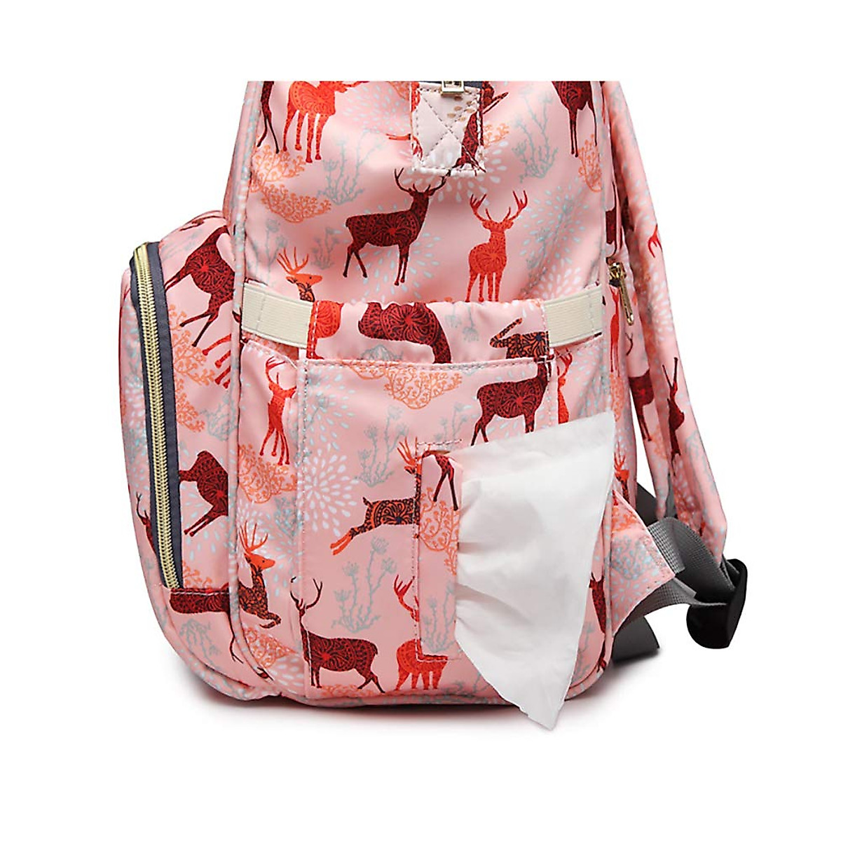 Starte Baby Diaper Bag Multi-Function Baby Diaper Backpack Nappy Bags,Waterproof Trave Backpack for Mom Dad Large Capacity Baby Bags(Deer,Blue)