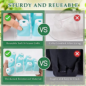 Hanaoyo Reusable Seed Starter Tray, Seed Starter Kit with Flexible Pop-Out Cells, 5 PCS Seedling Starter Trays for Seed Starter, Indoor Greenhouse Seeding Planting Growing