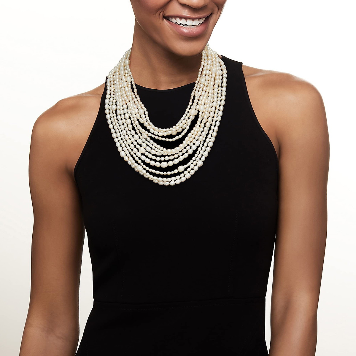 Ross-Simons 4-9mm Cultured Pearl Multi-Strand Necklace With Sterling Silver. 18 inches