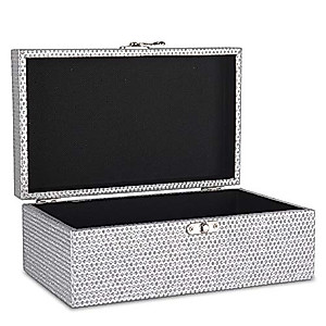 MODE HOME Silver Glitter Wooden Jewelry Storage Boxes Decorative Treasure Boxes Set of 2