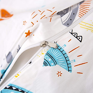 Brandream Baby Boys Crib Bedding Sets Outer Space Nursery Bedding Rocket & Planet 6 Piece Galaxy Cradle Blanket Set Baby Infant Newborn Navy White Cotton Bedding