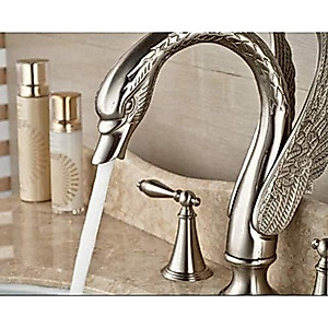Kitchen Taps Faucet Morden Luxury Brushed Nickel Bathtub Faucet 3 Pieces Bathroom Faucet Two Handles Mixer Tap