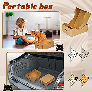 10 Pcs Disposable Litter Box for Cats Kitty Box Small Disposable Paper Cat Litter Trays Cardboard Litter Tray for Cats Small Pets Liner Animals Home Indoor Outdoor, 15.7 x 11.8 x 5.9 Inch