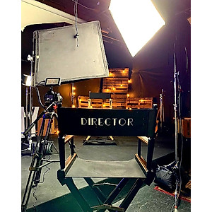 Filmcraft Tall Director's Chair (Blue Canvas, Black Frame)