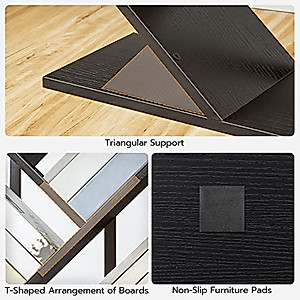 HOOBRO Tree Bookshelf, 9-Tier Bookcase Wooden Shelves, Floor Standing Storage Rack, for Display of CDs, Books in Living Room, Home Office, Wood Storage Rack for Bedroom, Black BB08SJ01G1