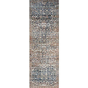 Chris Loves Julia x Loloi Jules Collection JUL-06 Denim / Spice 7'-6" x 9'-6" Area Rug