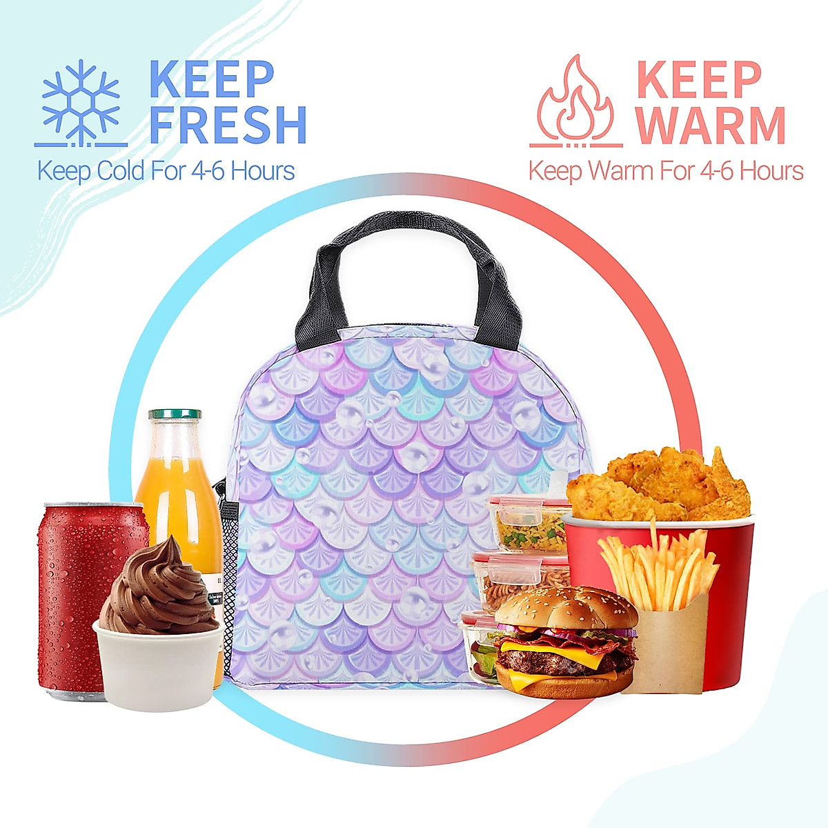 Jwzrene Llama Lunch Bag, Waterproof Cooler Bag with Pockets, Multifunction Lunch Tote for Boys Girls