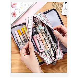 Large Capacity Pencil Case Canvas Pencil Case Pen Case Supplies Pencil Bag School Box Pencil Pouch Stationery for School (Color G)