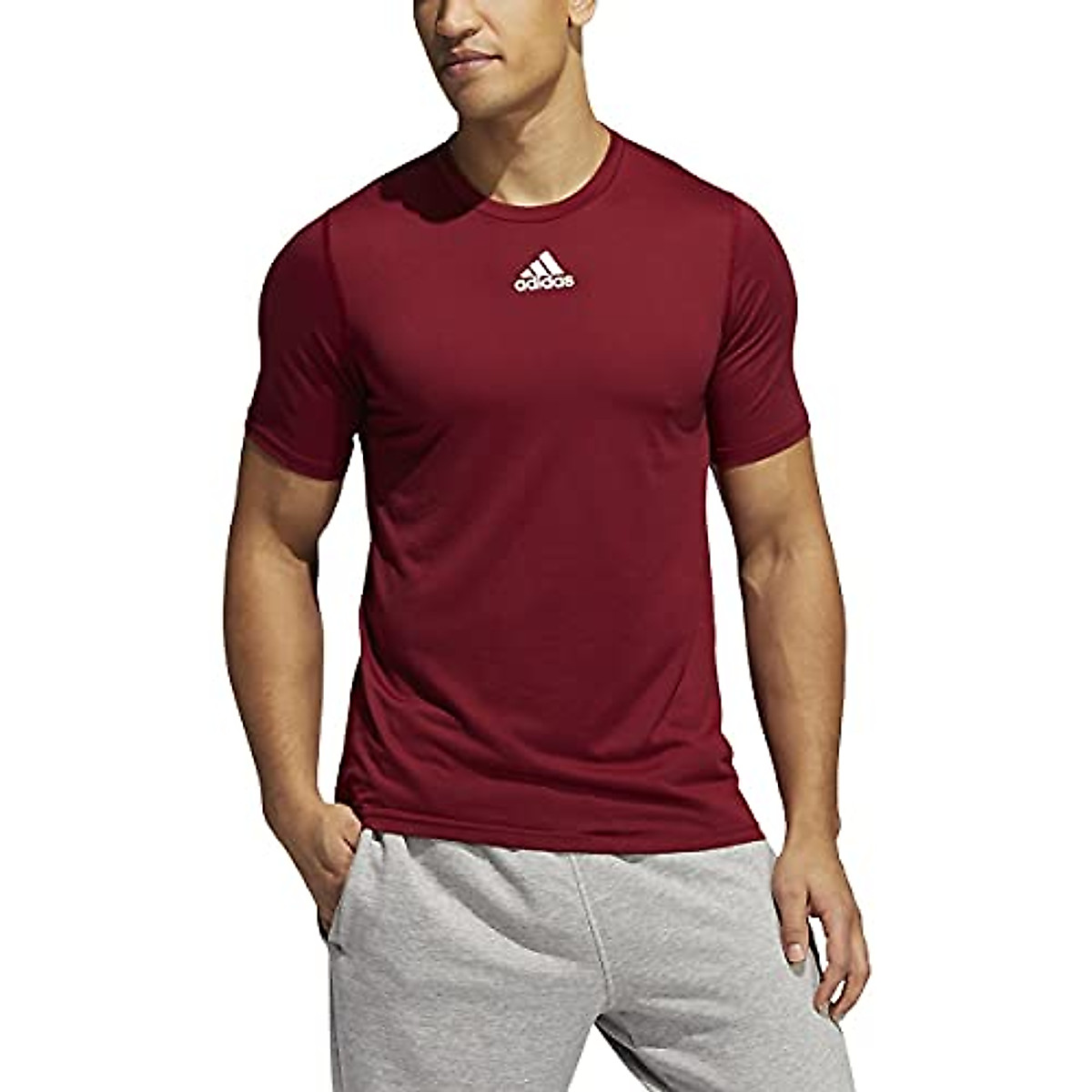 Mens Adidas Collegiate Burgundy/White Creator Short Sleeve T-Shirt - S