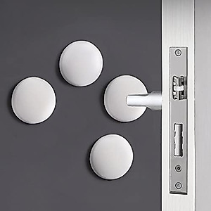 3.15" Door Stop Wall Protector, 4 pcs White Soft Silicone Door Handle buffers, Mute and Shock Proof, Wall Protector with self-Adhesive to Protect The Wall Surface